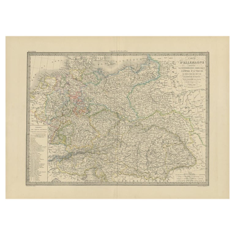 Antique Map of Germany by French Cartographer Lapie, 1842 For Sale at ...