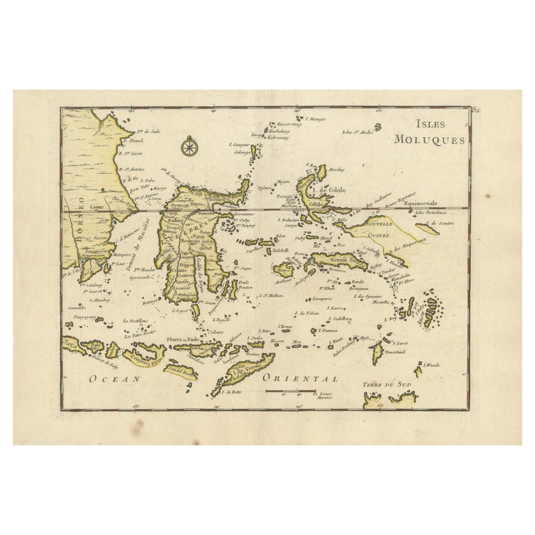 Old Original Antique Map of the Islands of East Indonesia, 1756 For ...