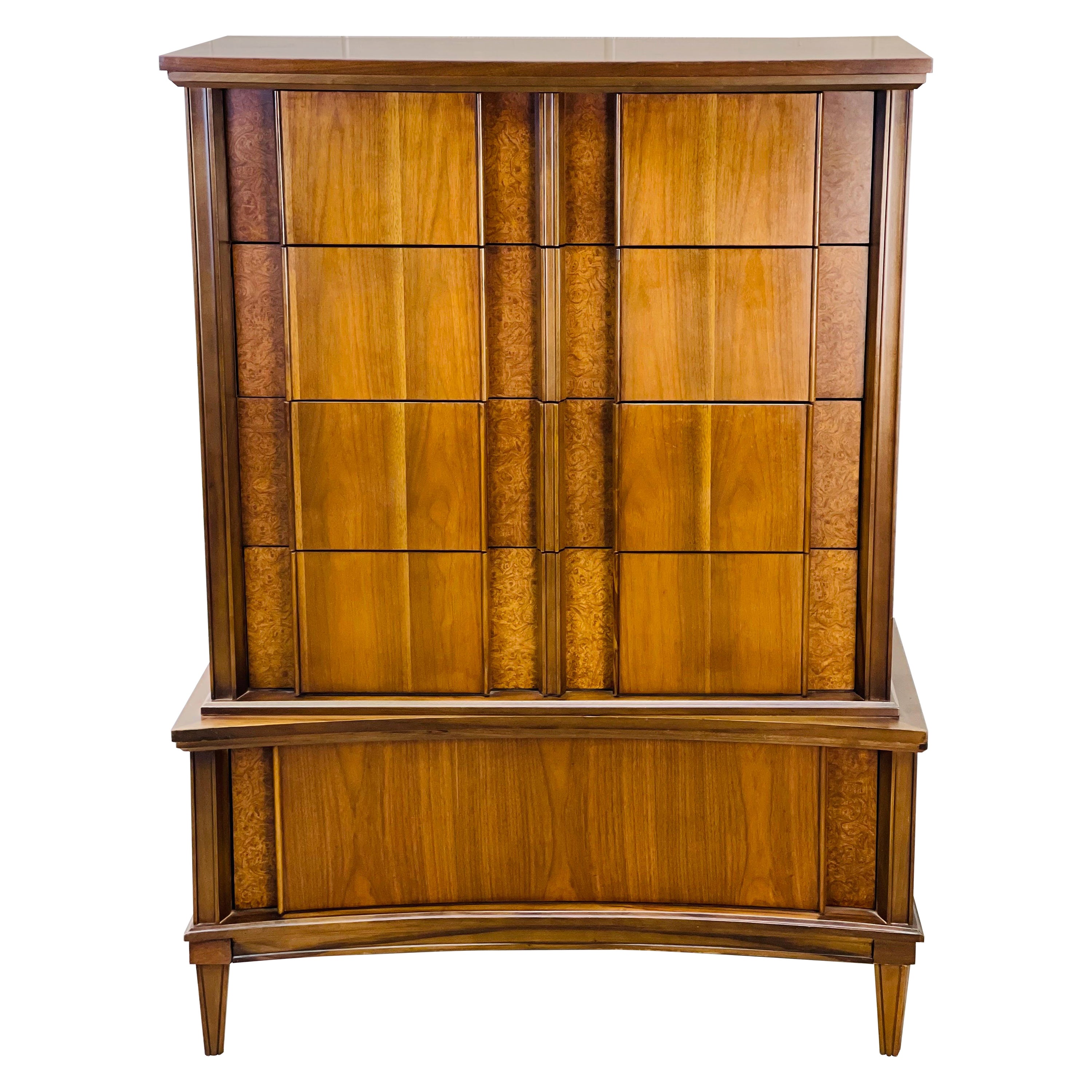 Mid-Century Modern Curved Front Dresser at 1stDibs