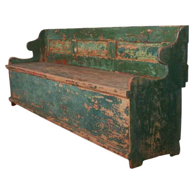 Swedish Original Painted Settle For Sale at 1stDibs
