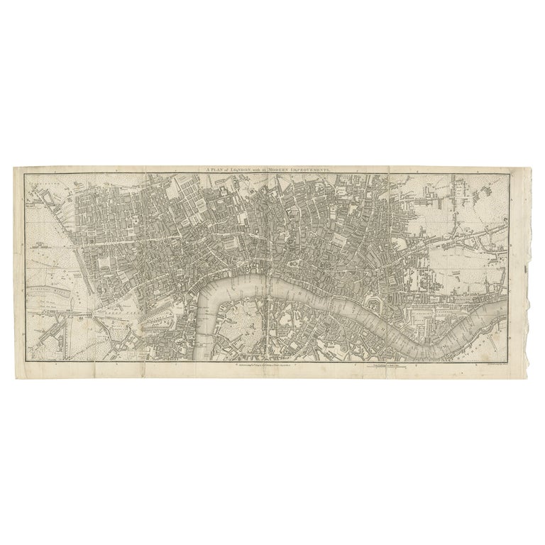 Antique Copper Engraving of Folding Plan of London, Published in 1804 ...
