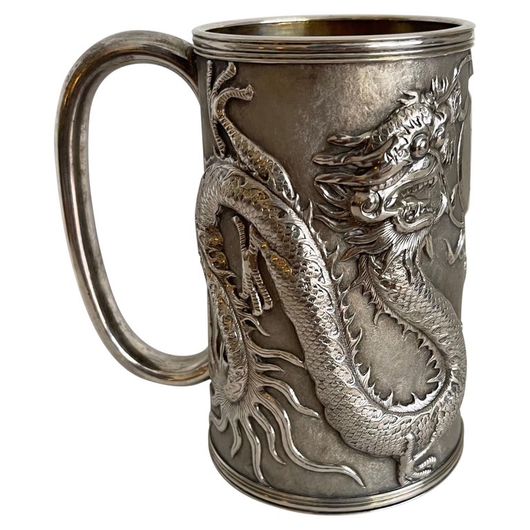 1840s Chinese Export Silver Dragon Tankard For Sale at 1stDibs