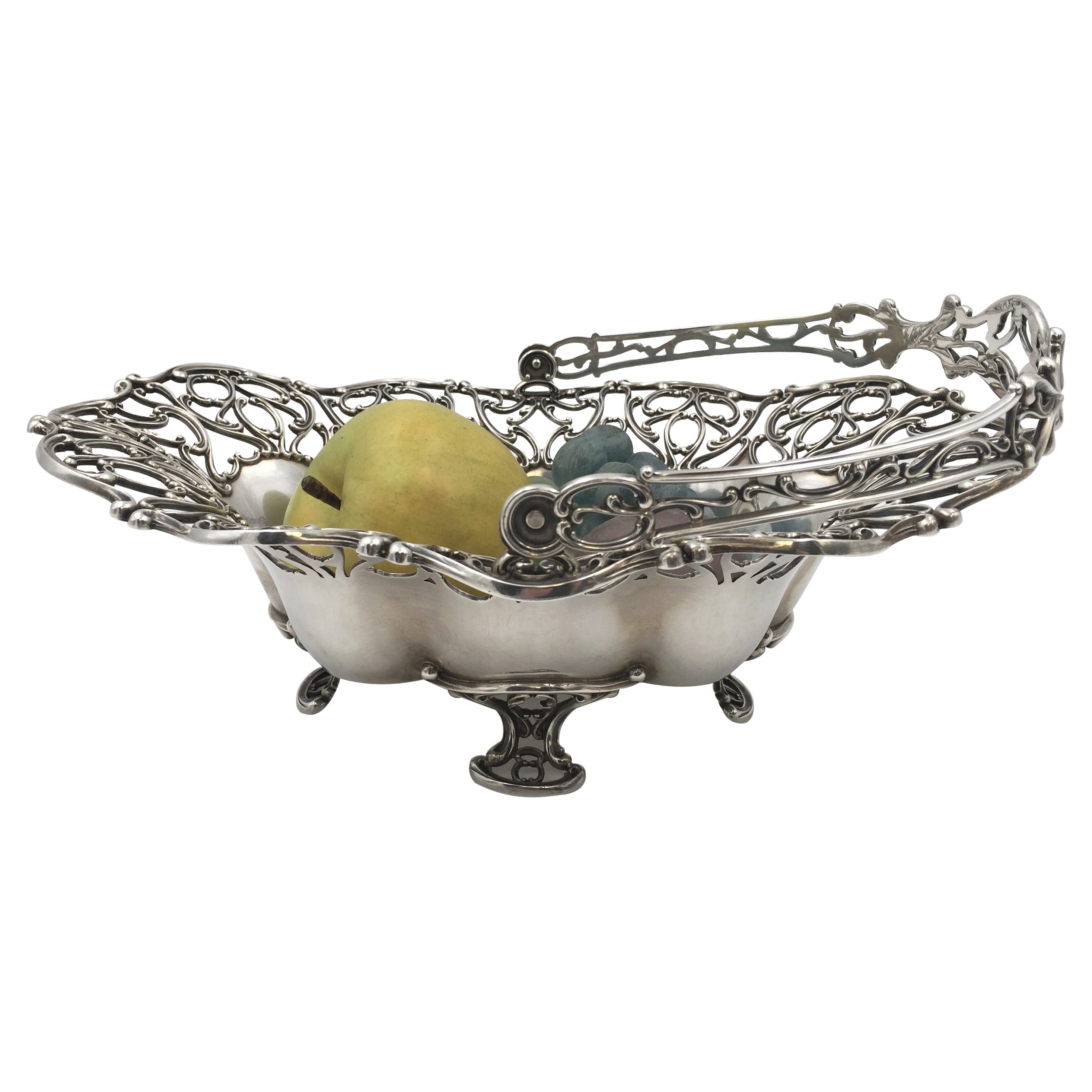 American Sterling Silver Repousse Bread Basket at 1stDibs