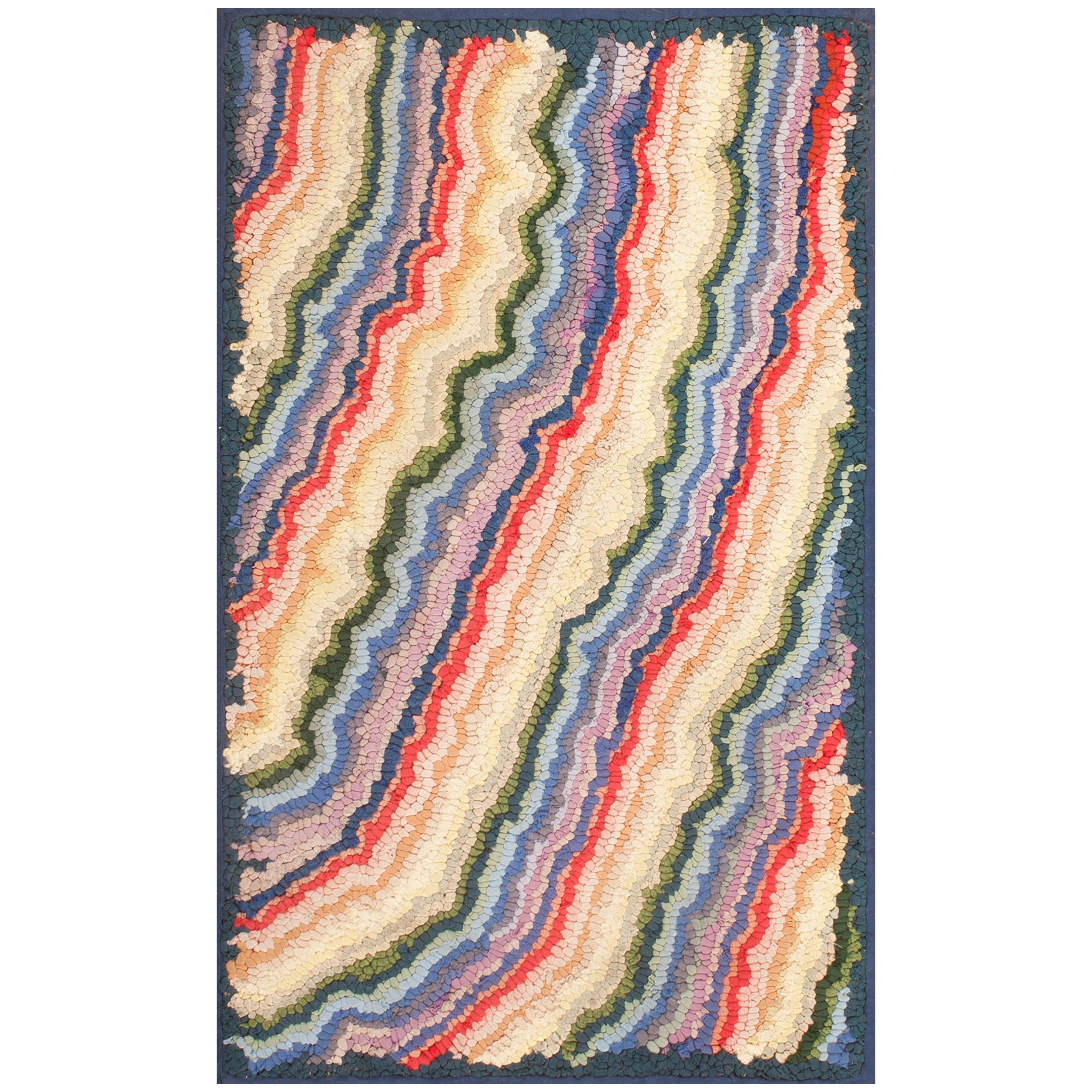 Antique American Hooked Rug For Sale at 1stDibs