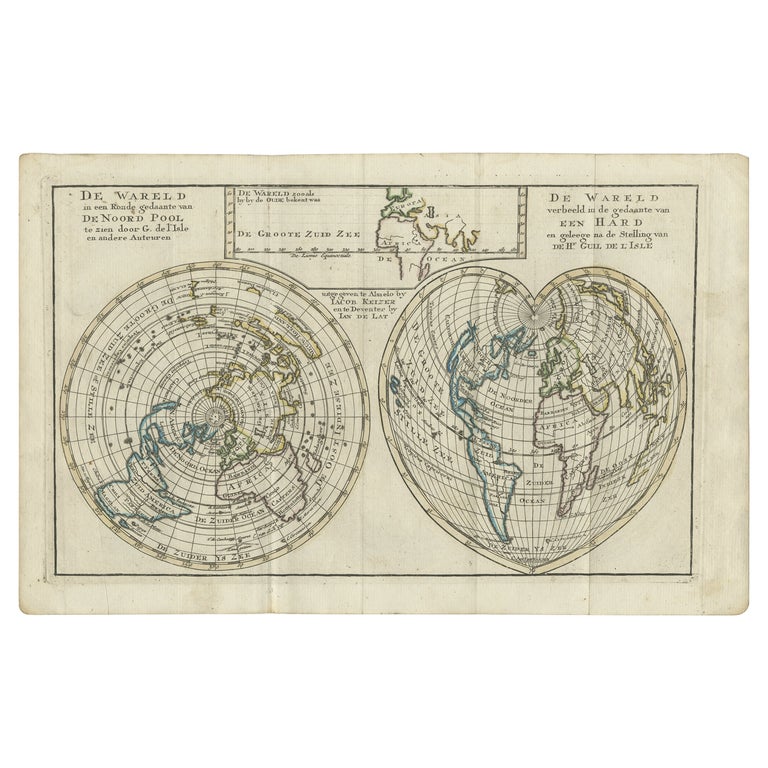 Antique Map of the World with California as an Island, 1788 For Sale at ...