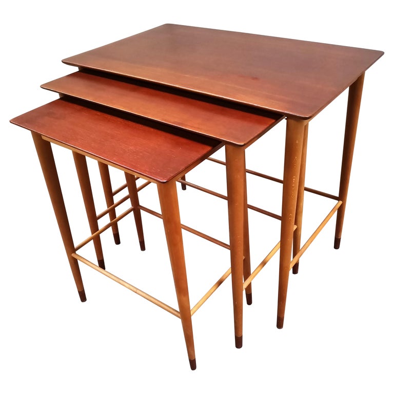 Beautiful and Rare Mid-Century Modern Nesting Tables with Unique ...