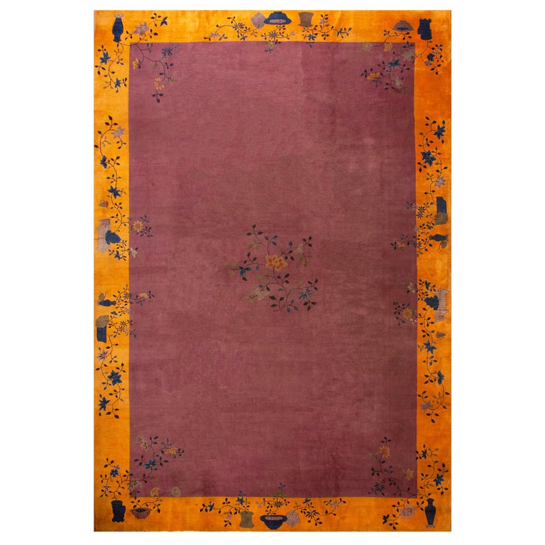 Antique Chinese Art Deco Rug 12' 0'' x17' 6'' For Sale at 1stDibs