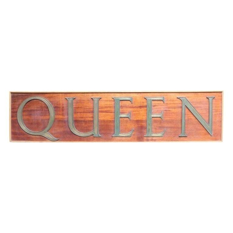 Large ‘Queen’ Wall Hanging Sign or Panelling For Sale at 1stDibs