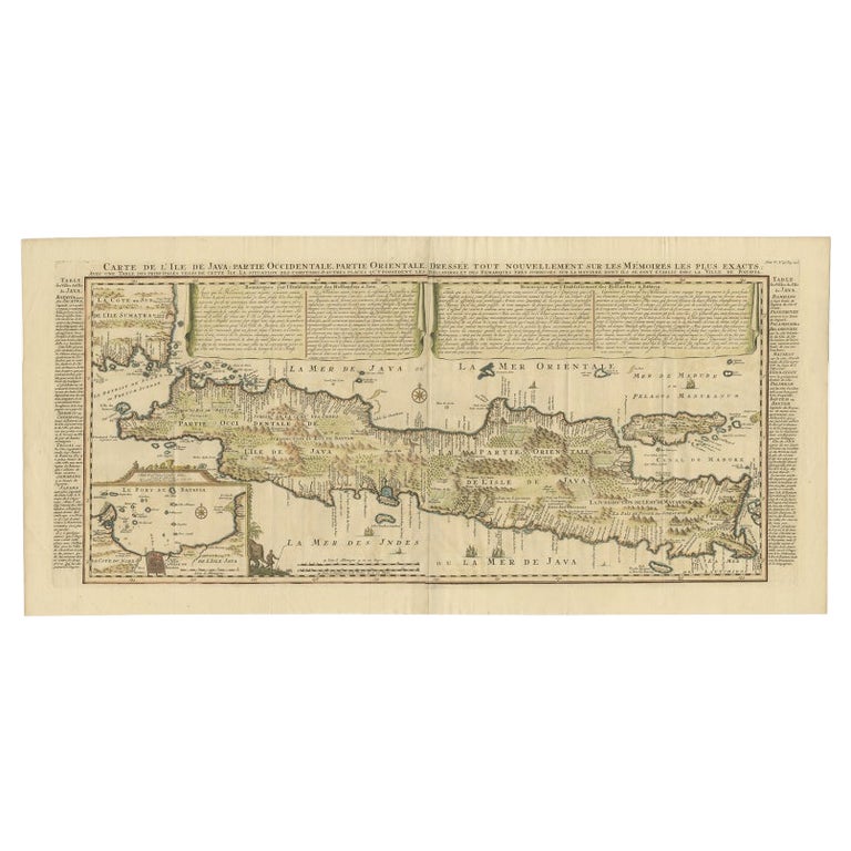 Beautiful Antique Map of Java and Madura, with Inset of Batavia ...