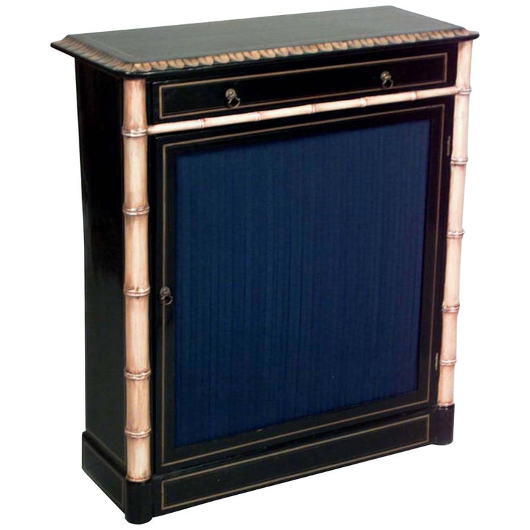 English Regency Style Black Lacquered Cabinet For Sale at 1stDibs