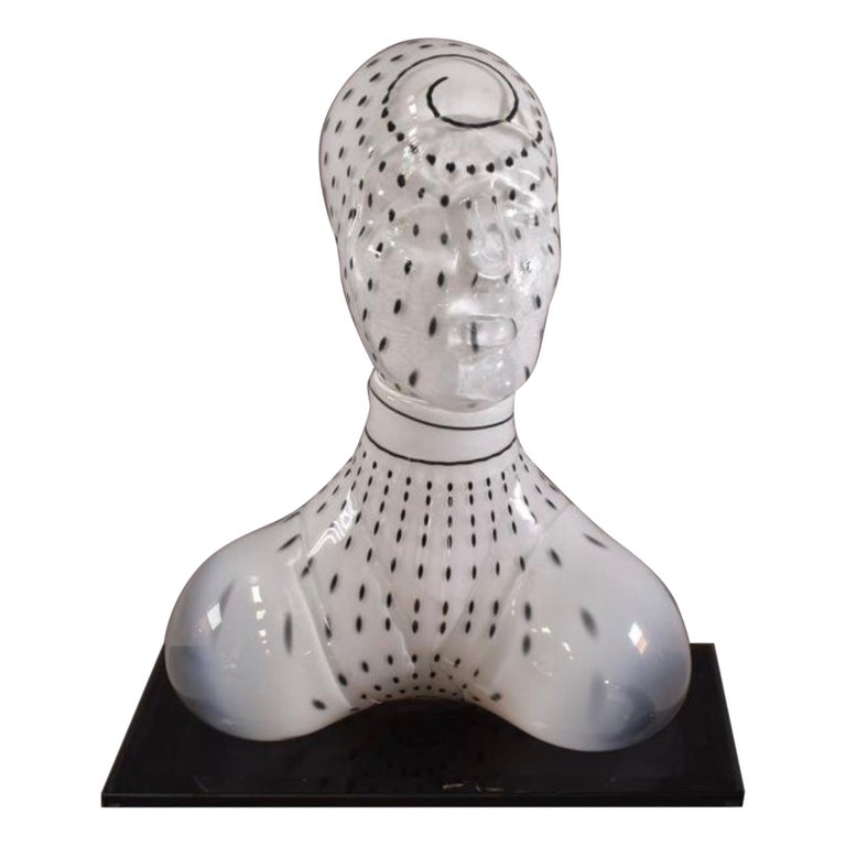 Kevin Fulton 1993 Art Glass Figural Bust For Sale at 1stDibs