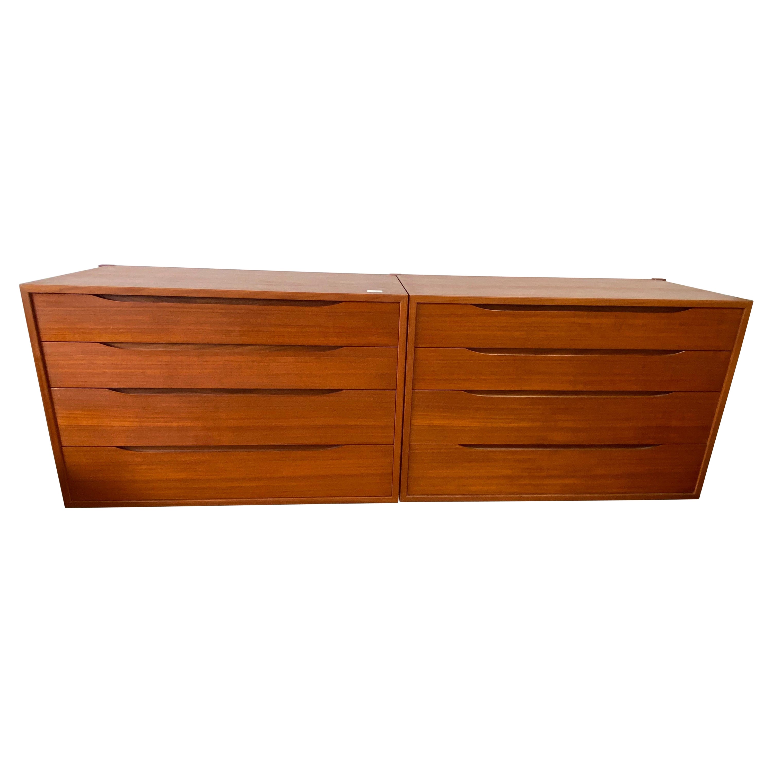 Mid-Century Modern Floating Teak Chests For Sale at 1stDibs