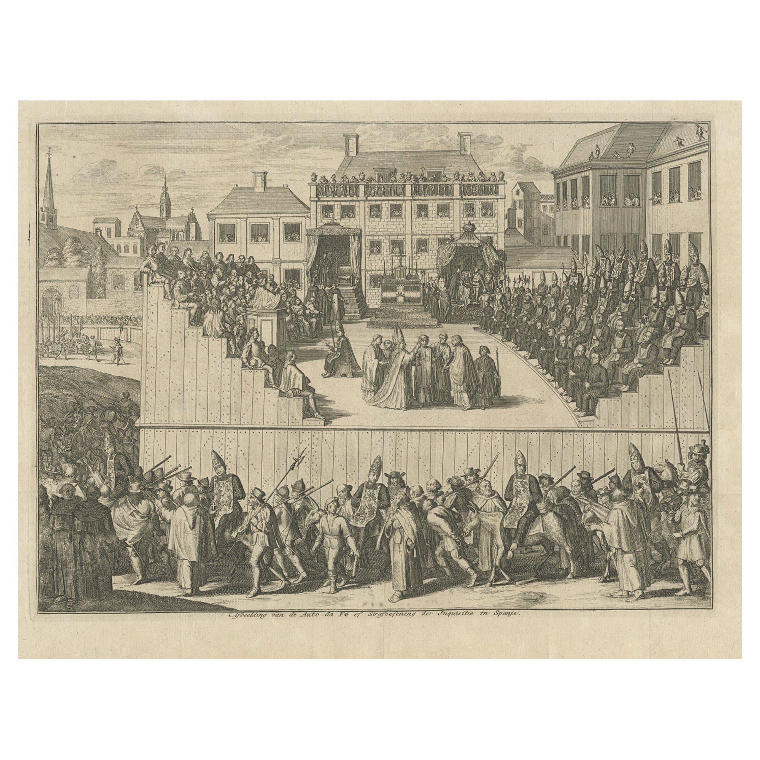 Antique Print of the Auto-da-fé or Punishment of The Spanish ...