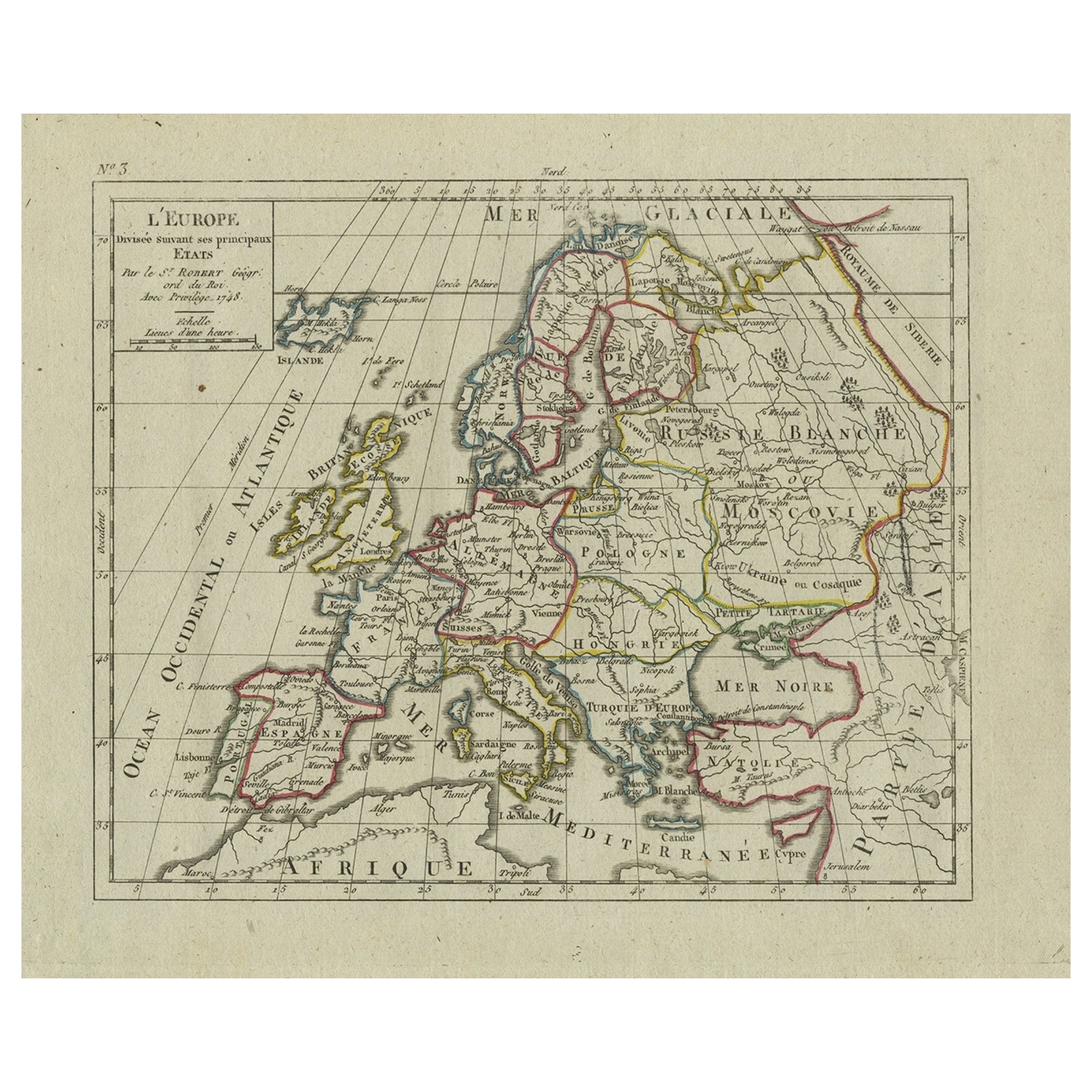 Antique Map of Italy with Hand-Colored Borders, 1852 For Sale at 1stDibs