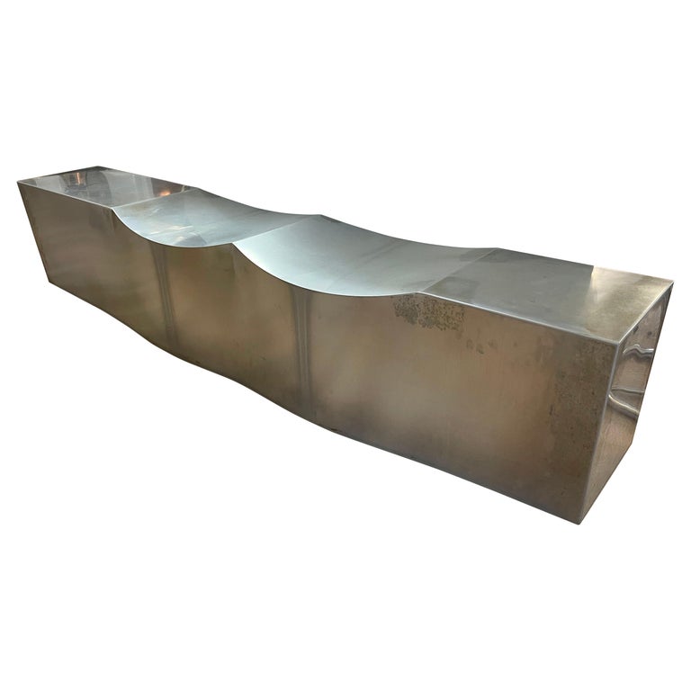 B&B Italia Long Stainless Steel Sculptural Bench or Sculpture by Chris ...