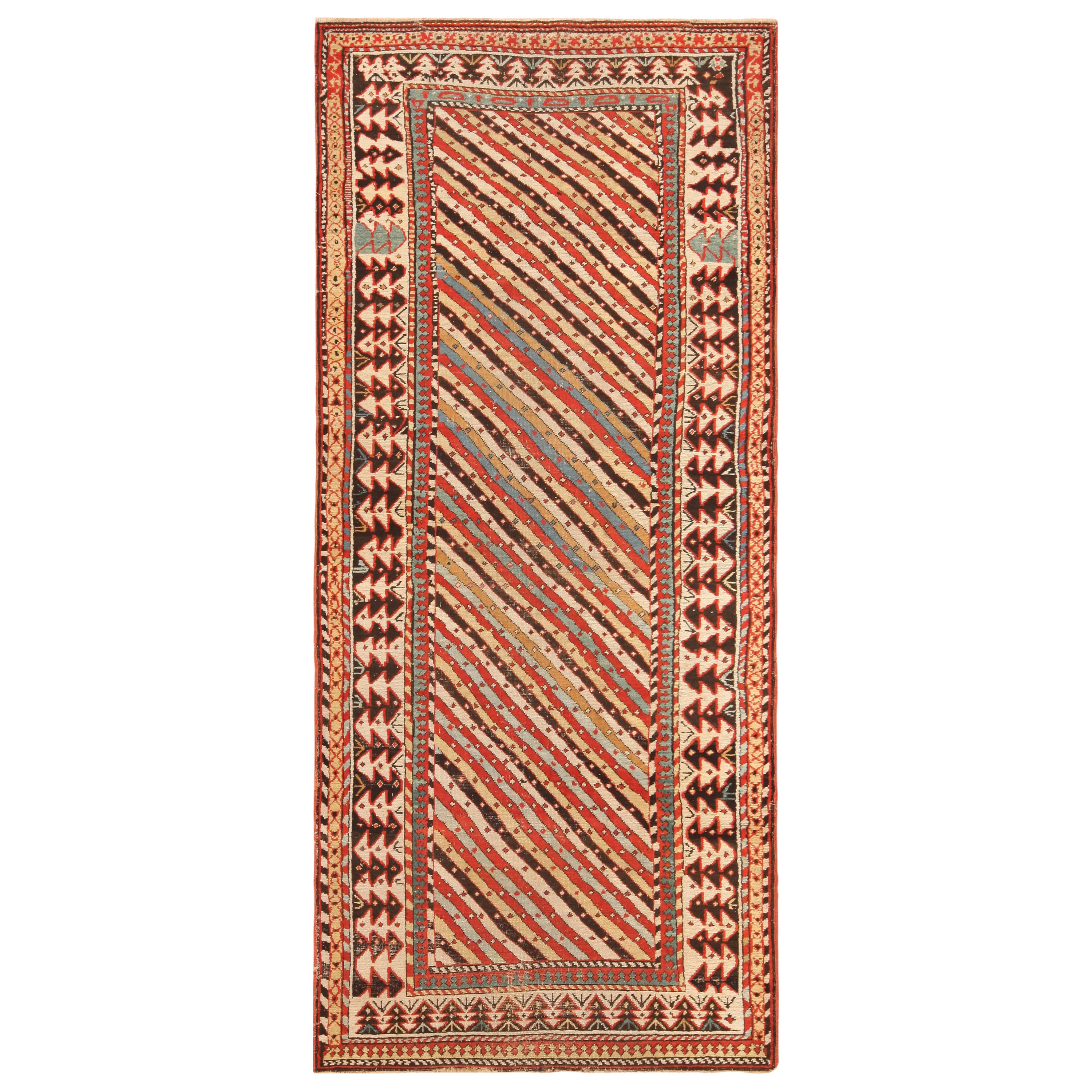 Antique Caucasian Kuba Oriental Rug in Small Size with Repeat Design ...