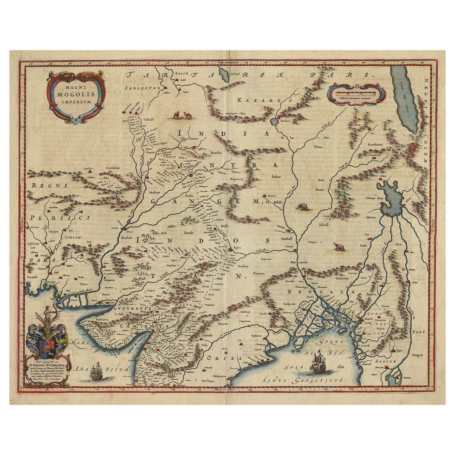 Antique Map of Catalonia by Blaeu, circa 1650 For Sale at 1stDibs