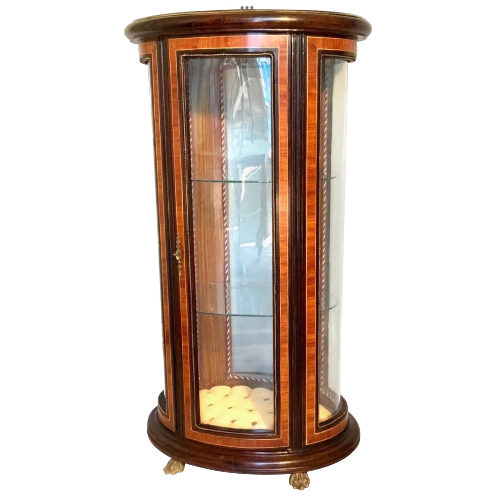 DIA 2 Patina Brass, Smoked Glass Bow Shape Vitrine, Showcase, Display ...