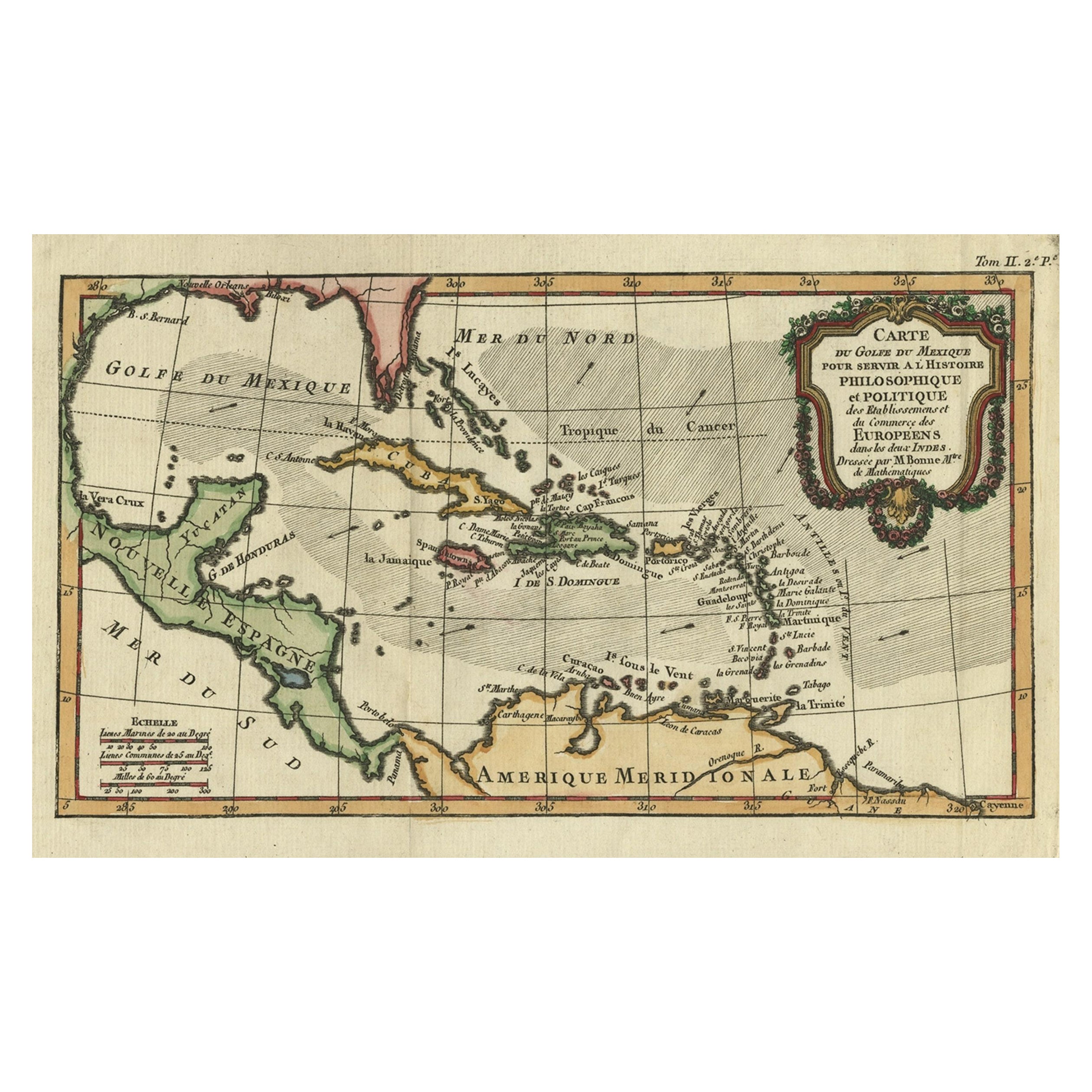 Antique Map of The Gulf of Mexico and The West Indies, ca.1780 at 1stDibs