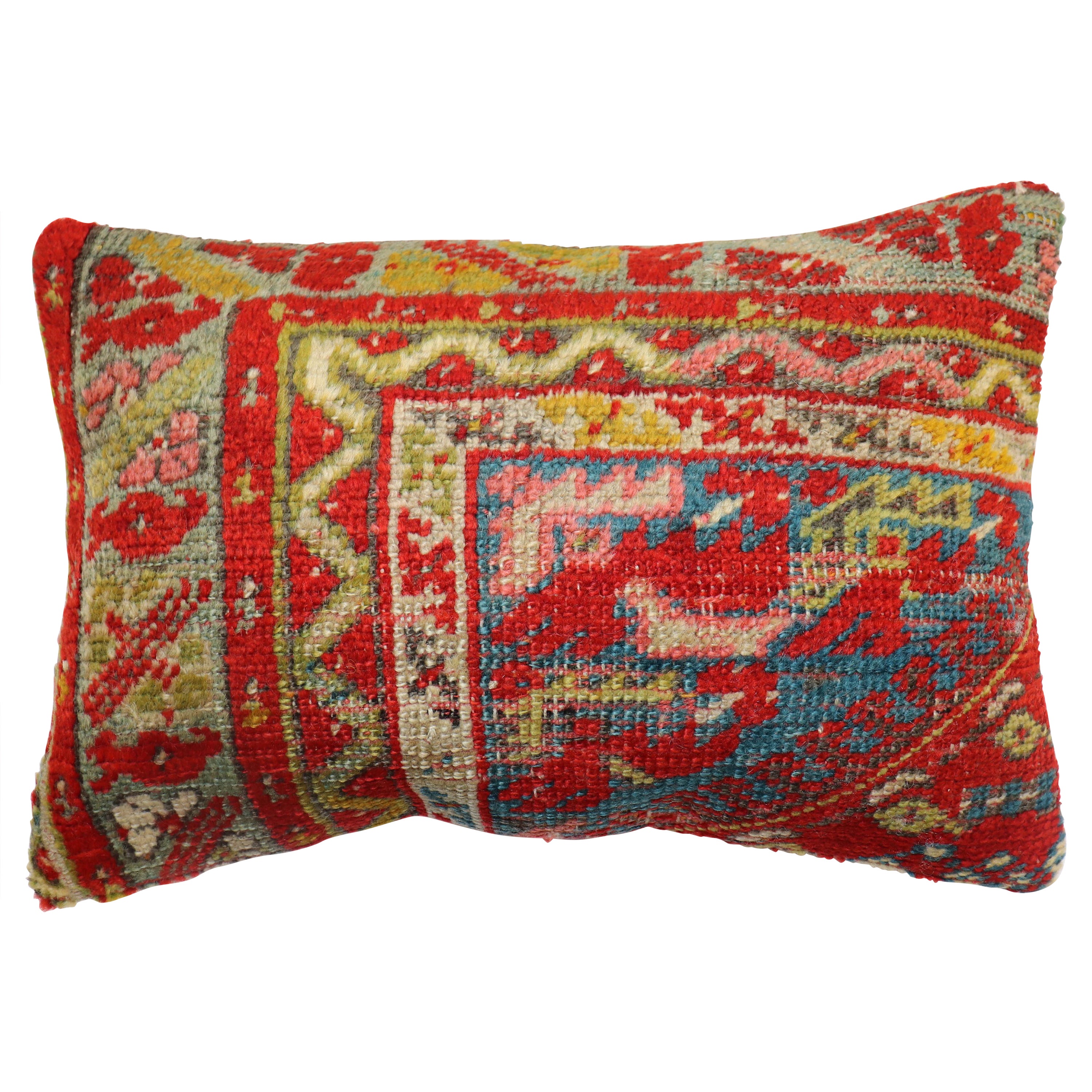 Red Traditional Turkish Rug Pillow For Sale at 1stDibs