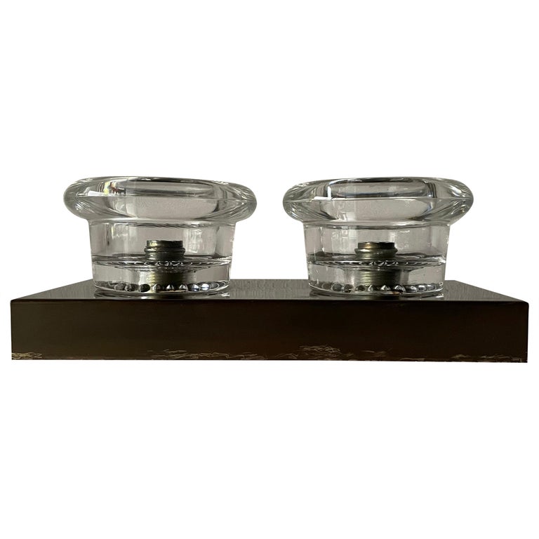 Double Glass and Metal Base Wall or Ceiling Lamp by Cosack, 1960 ...