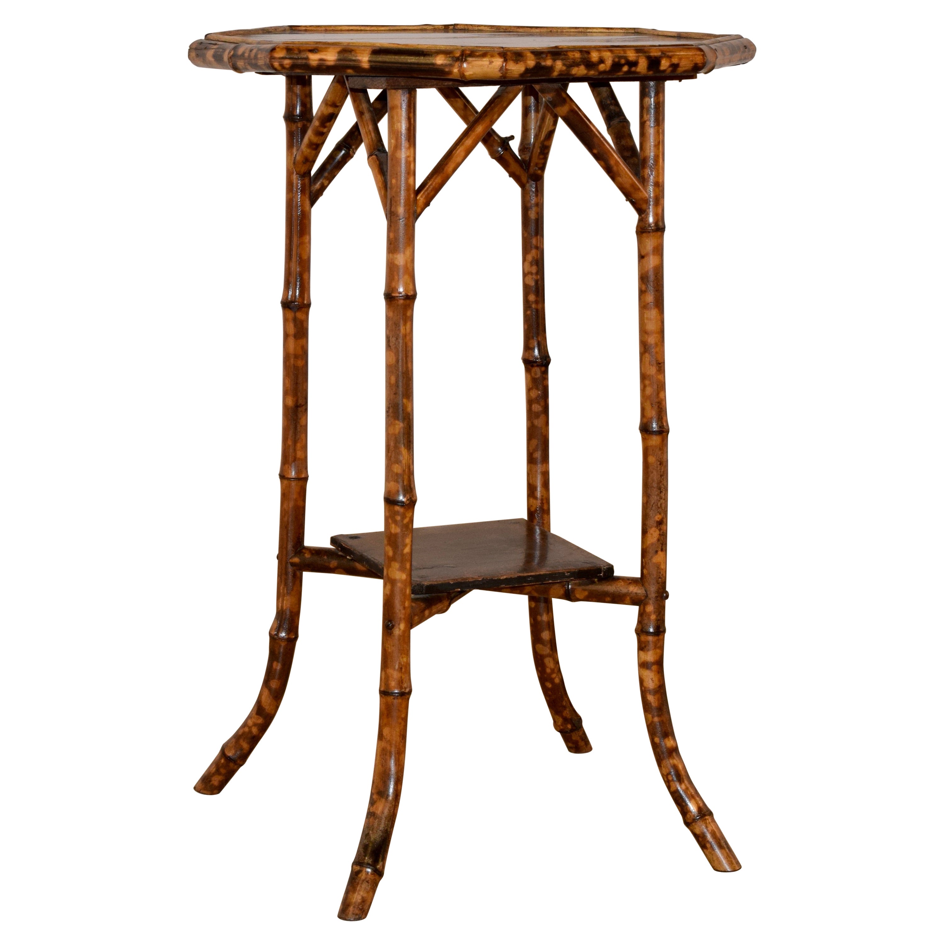 19th Century English Bamboo Octagonal Table with Extending Side Panels ...