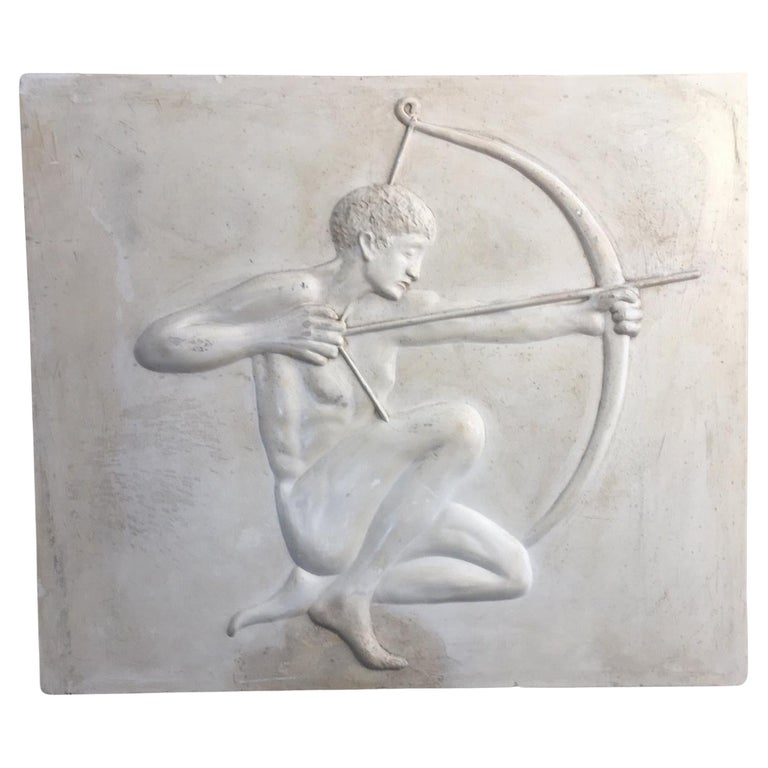 Art Deco Plaster Plate, French, XXth For Sale at 1stDibs