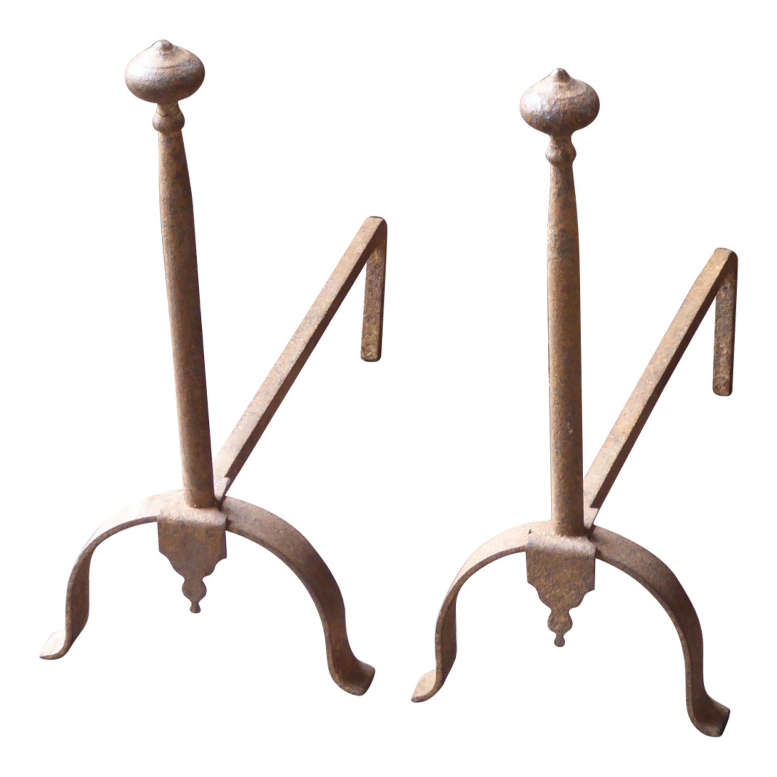 Antique French Napoleon III Andirons or Firedogs, 19th Century at 1stDibs