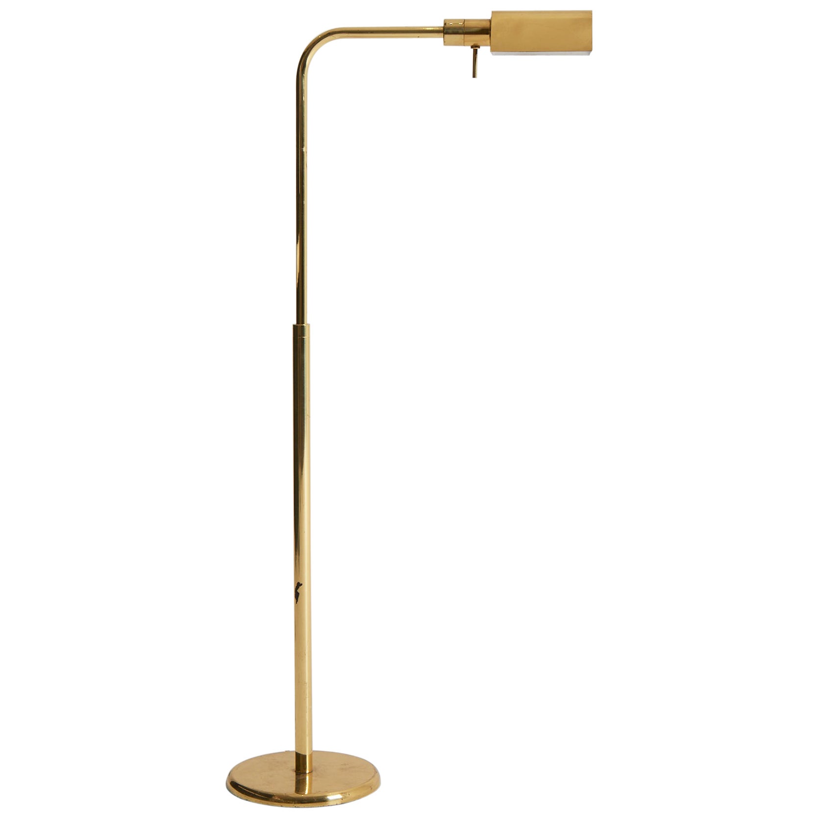 Mid Century Brass Reading Lamp with Adjustable Height at 1stDibs