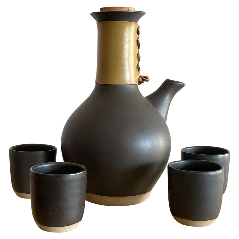Pottery Coffee Set with Matching Cups by Martz For Sale at 1stDibs
