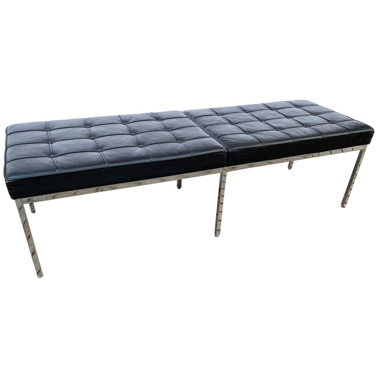 Florence Knoll Designed Leather Bench for Knoll at 1stDibs