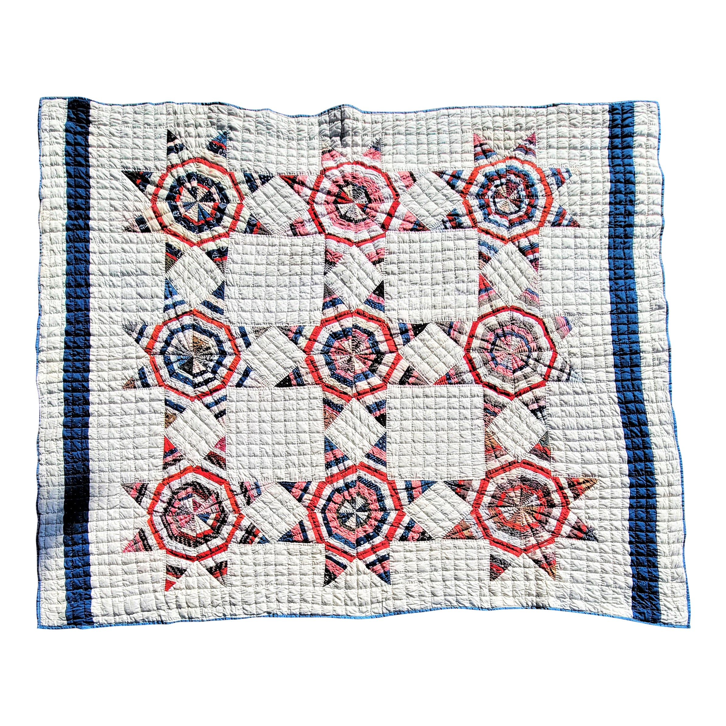 19thc Star Quilt, Eight Point Pattern For Sale at 1stDibs