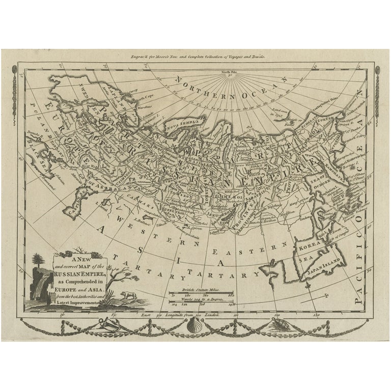 Original Antique Engraved Map of the Russian Empire, 1778 For Sale at ...