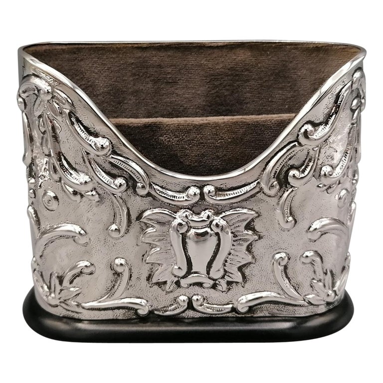 20th Century Italian Big Sterling Silver Paper Holder For Sale at 1stDibs