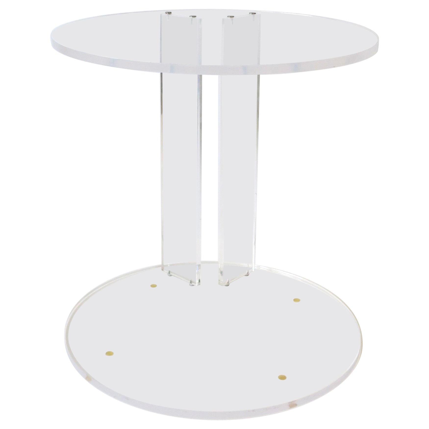 Greek Key Style Lucite Side Table at 1stDibs