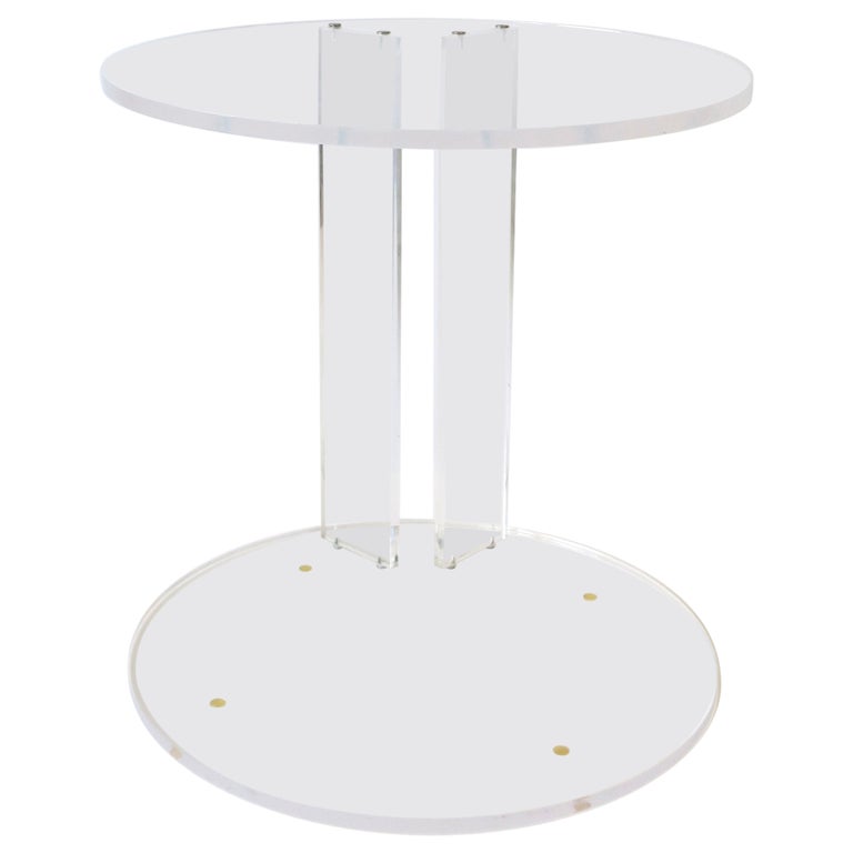 Lucite Round Side or End Table at 1stDibs