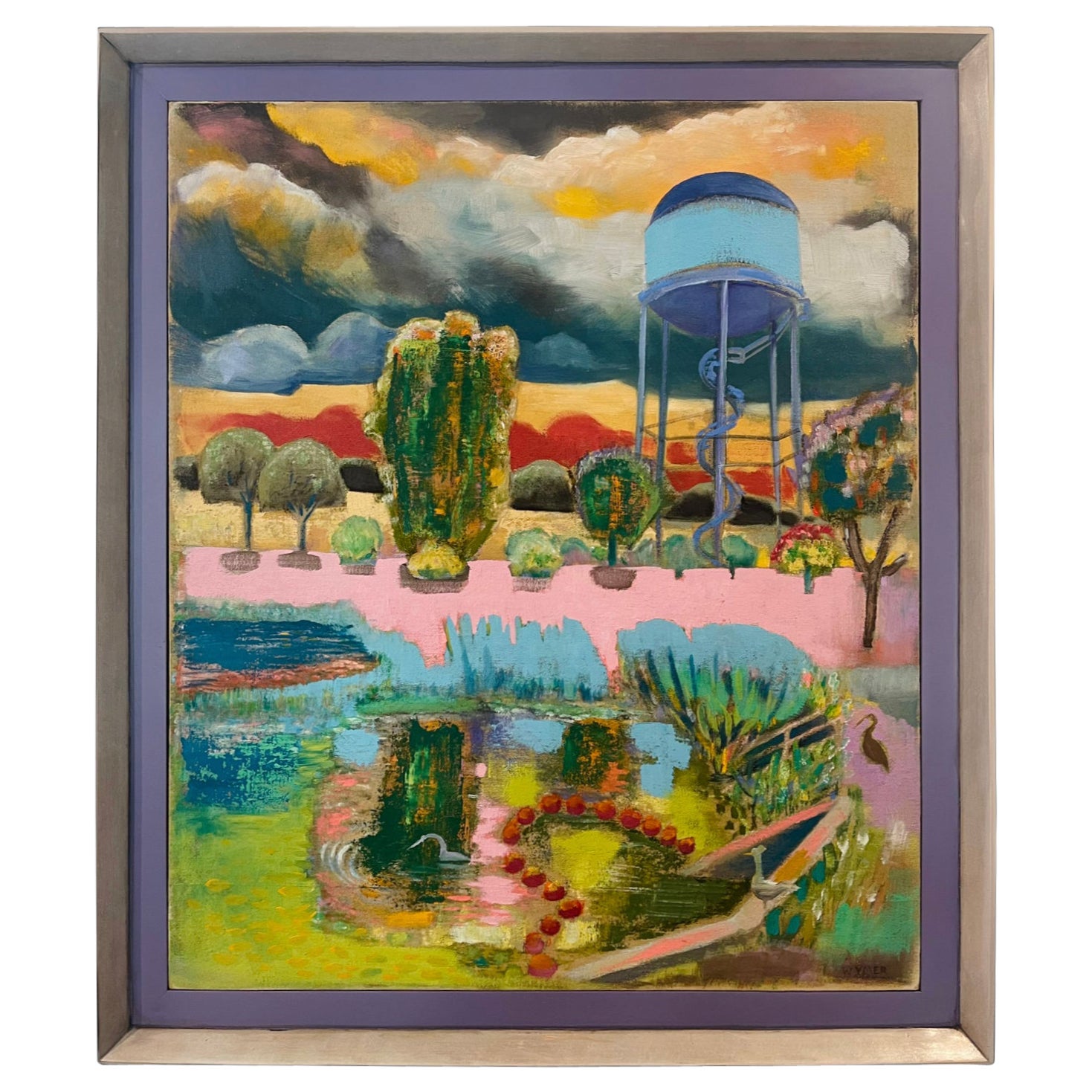 Oil by Noted Florida Artist Jay Fleming "Houses for the Atomic Age" For ...