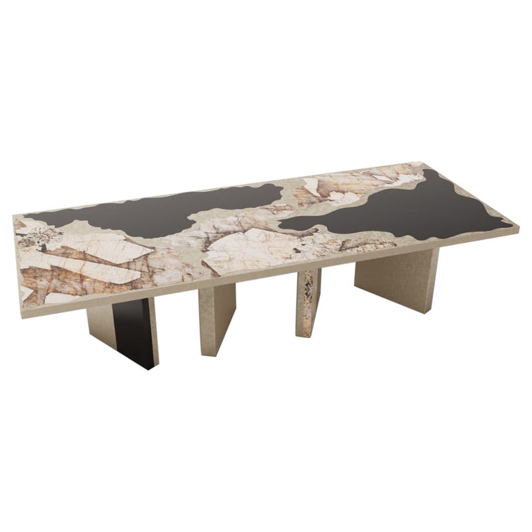 Modern Classic Patagonia Marble Grava Dining Table by Covet House For Sale at 1stDibs