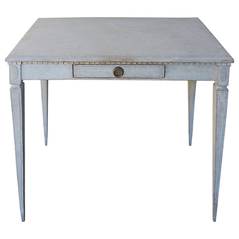 Swedish Side Table with Apron Drawer at 1stDibs