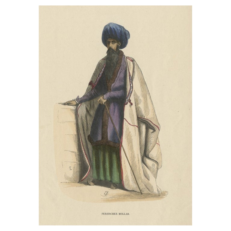 Original Antique Print of a Persian Priest, ca.1845 For Sale at 1stDibs