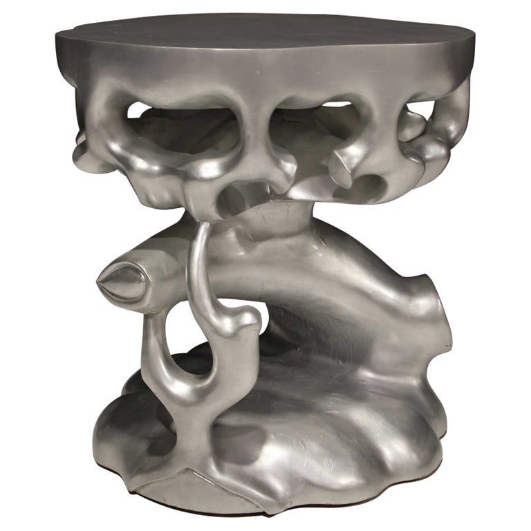 Scala Luxury Silver Leaf Truffle Trunk Side Table For Sale at 1stDibs