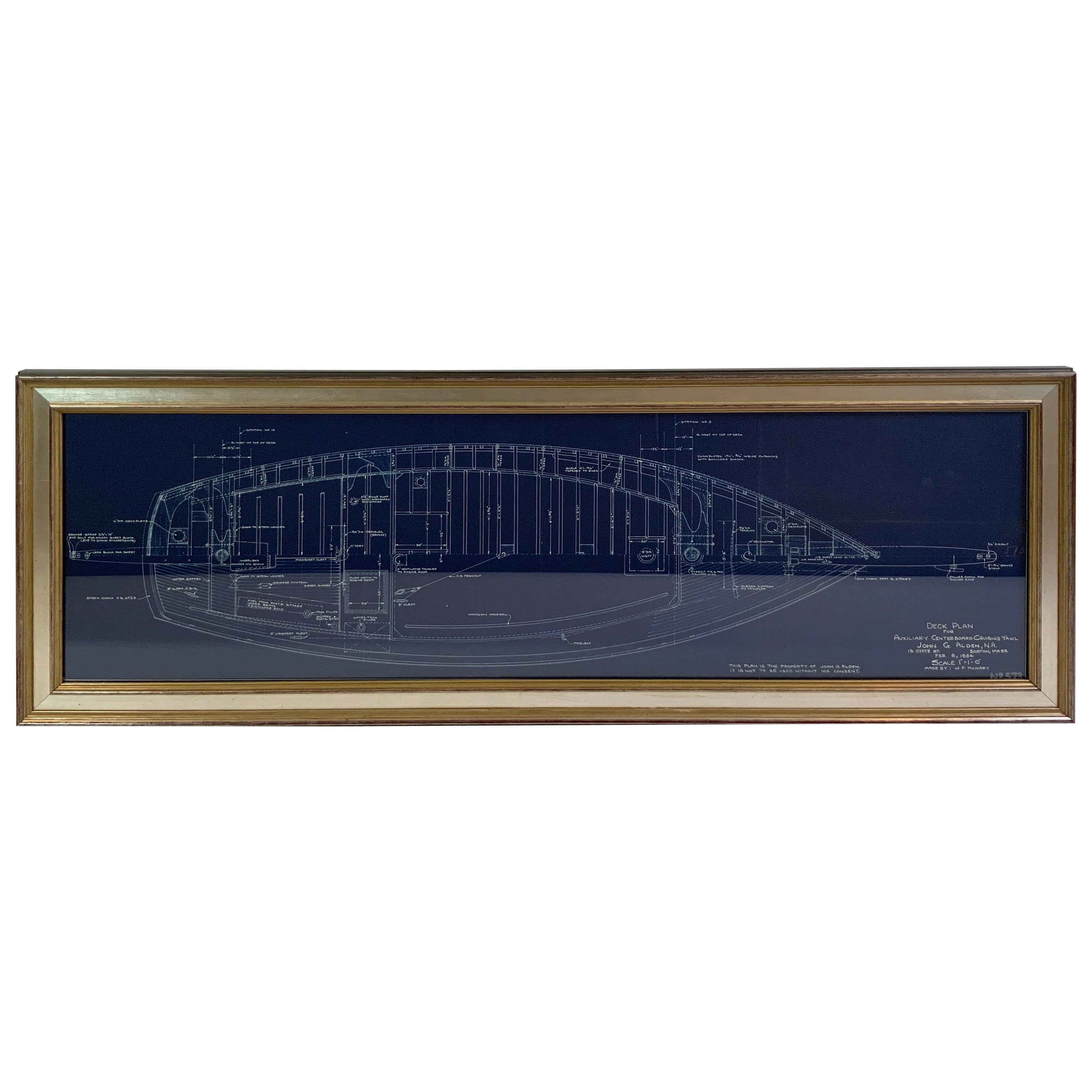 Alden Design No. 548, Sailing Skiff Blueprint For Sale at 1stDibs