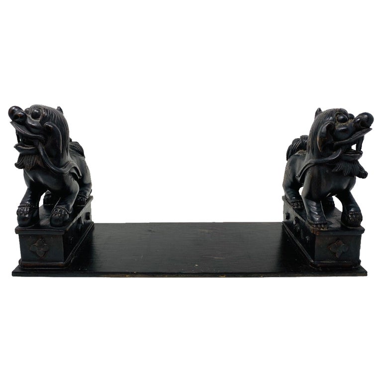Vintage Foo Dog Bookend Tray For Sale at 1stDibs
