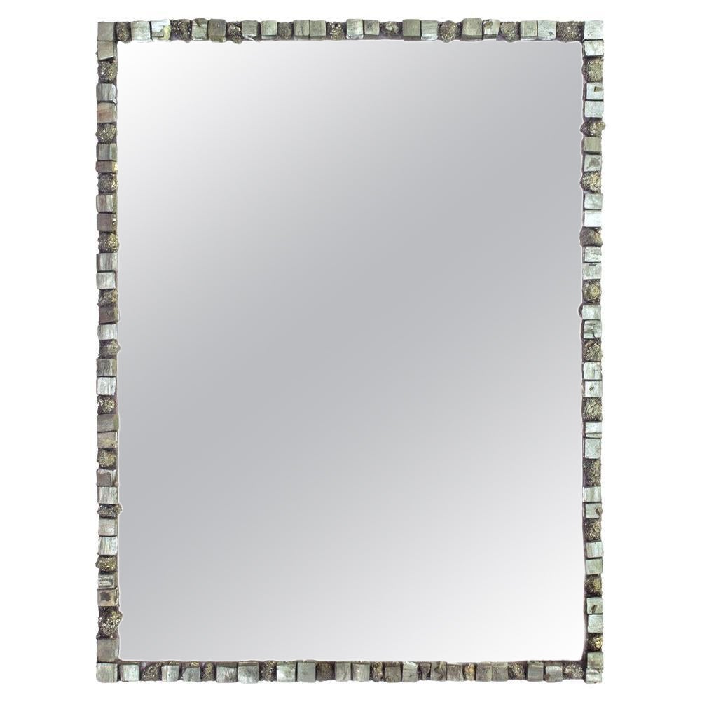 Cubic Pyrite Framed Mirror with Original 19th Century Beveled Glass at ...