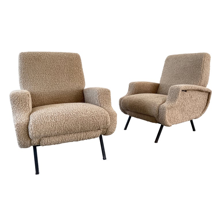 Italian Reclining Lounge Chairs at 1stDibs