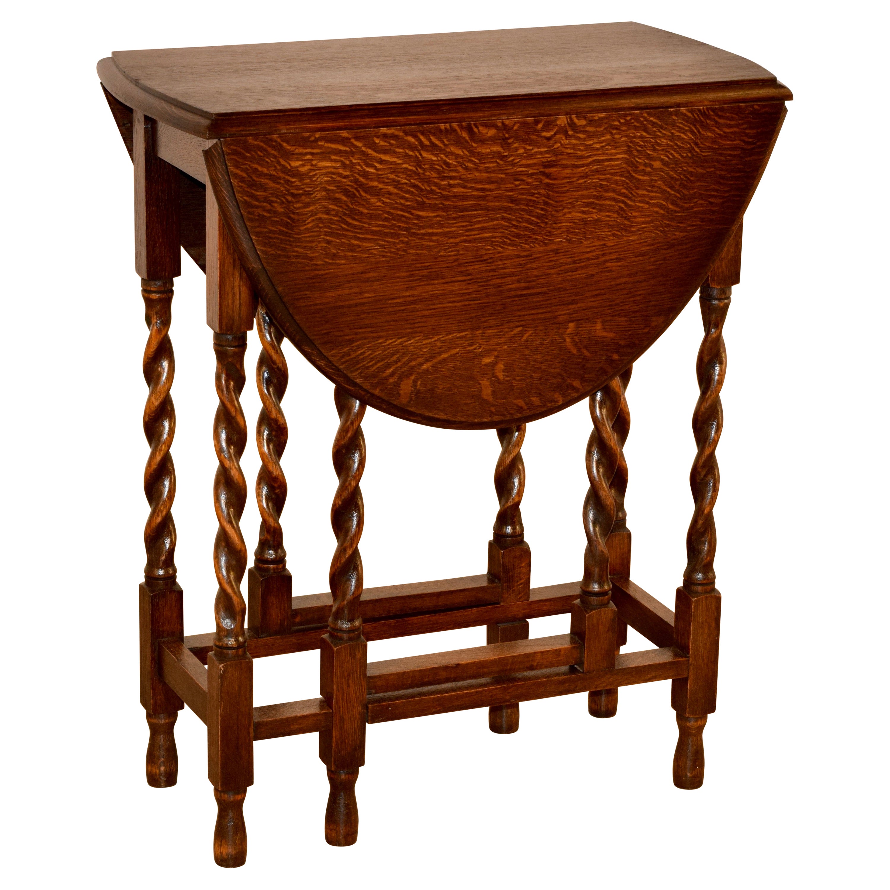 19th Century English Oak Carved Gate Leg Table For Sale at 1stDibs
