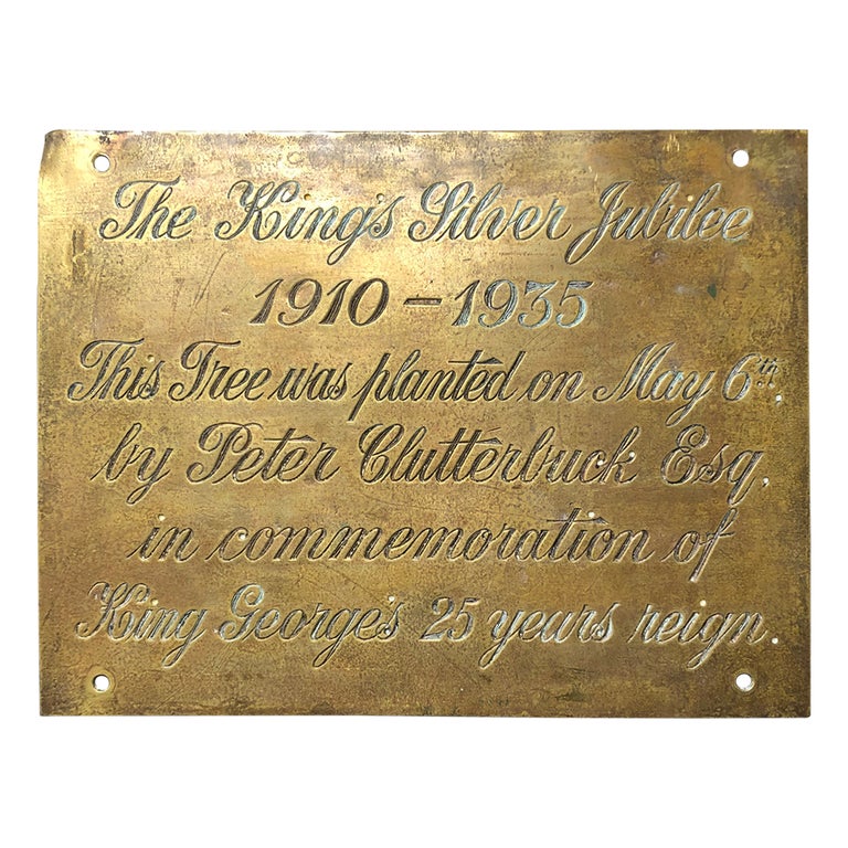 Charming Collectible Brass Sign from English Manor House For Sale at ...