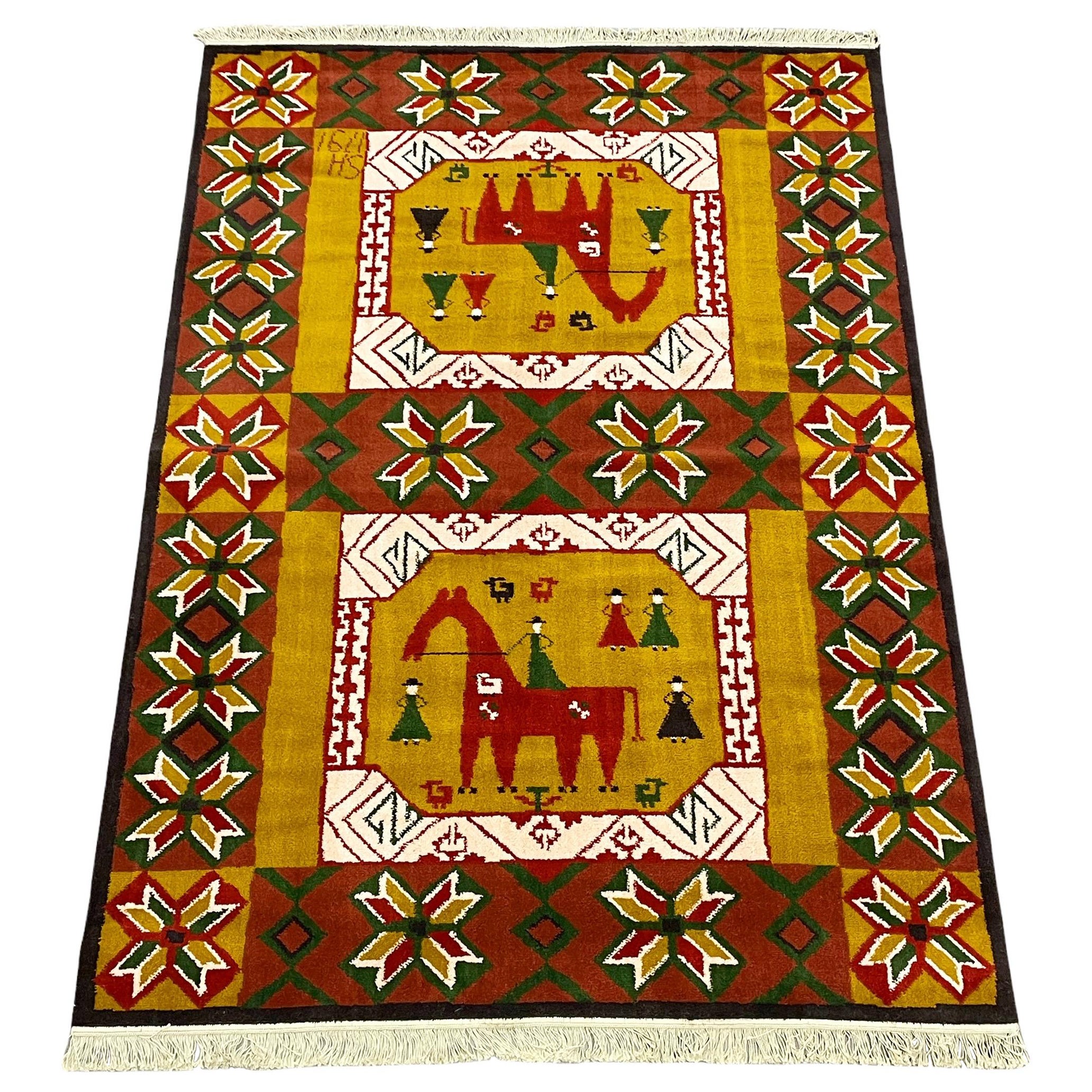 Midcentury Danish Modern Ege Rya Wool Shag Rug 'Sunrise Lo' at 1stDibs