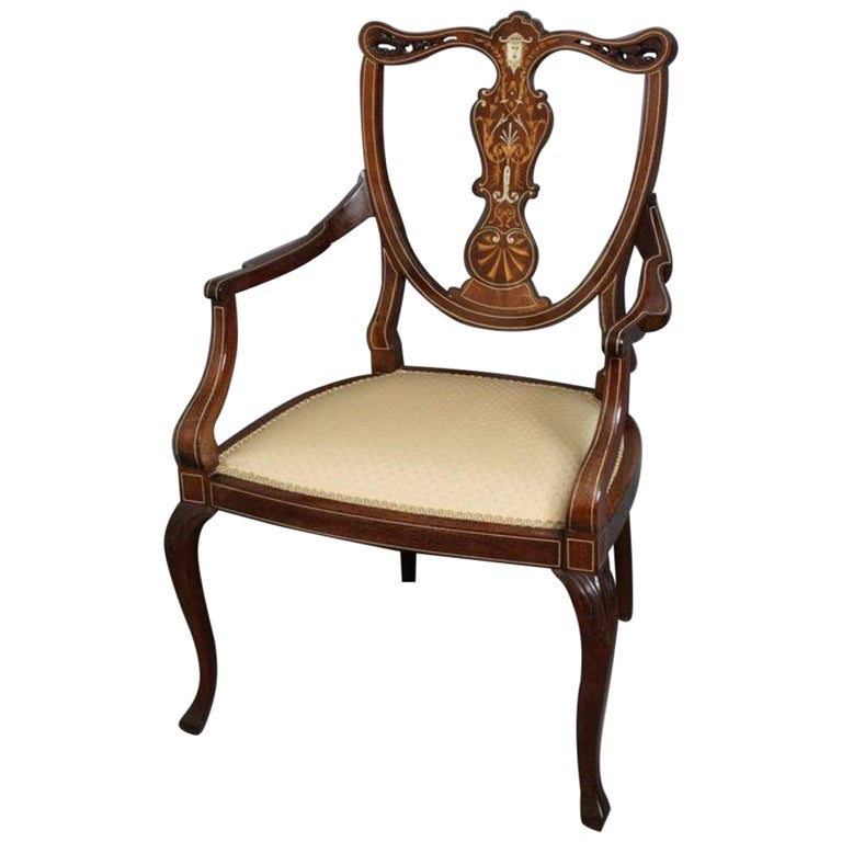 Edwardian Mahogany Carver Chair, Armchair For Sale at 1stDibs ...