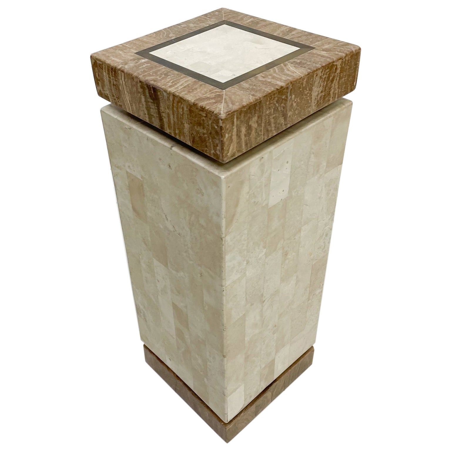 1980s Postmodern Tessellated Stone Side Table For Sale at 1stDibs
